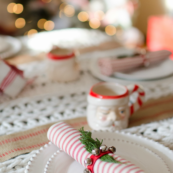 Candy Cane Christmas Table Setting