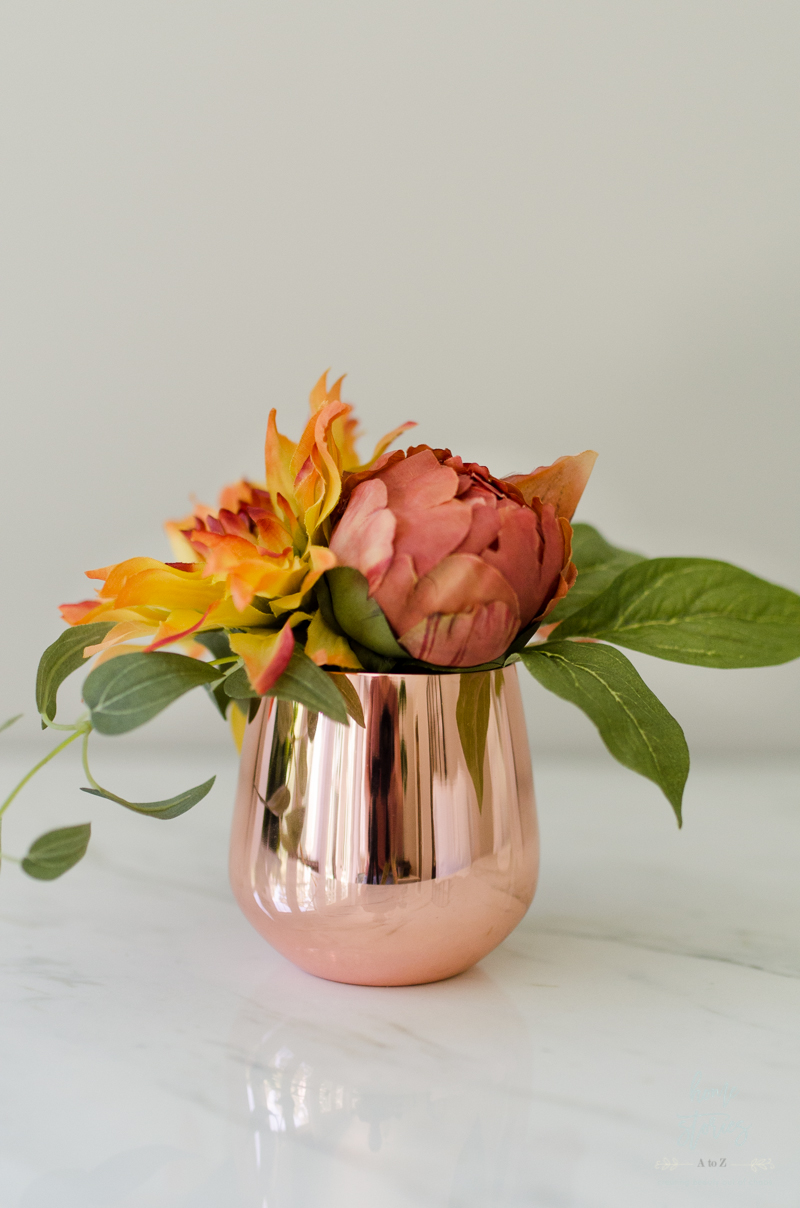 How to Style a Tiered Tray with Fall Faux Floral Arrangements