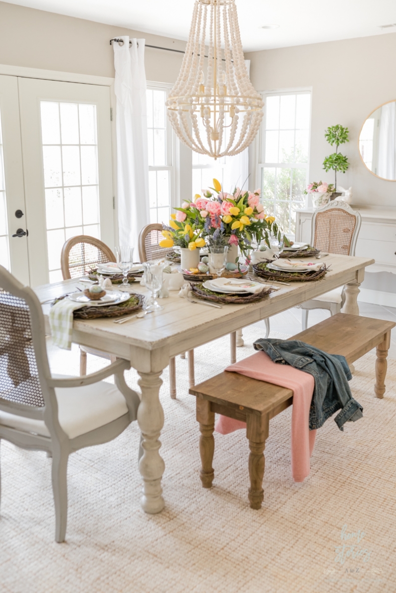 Easter Bunny Spring Table Setting