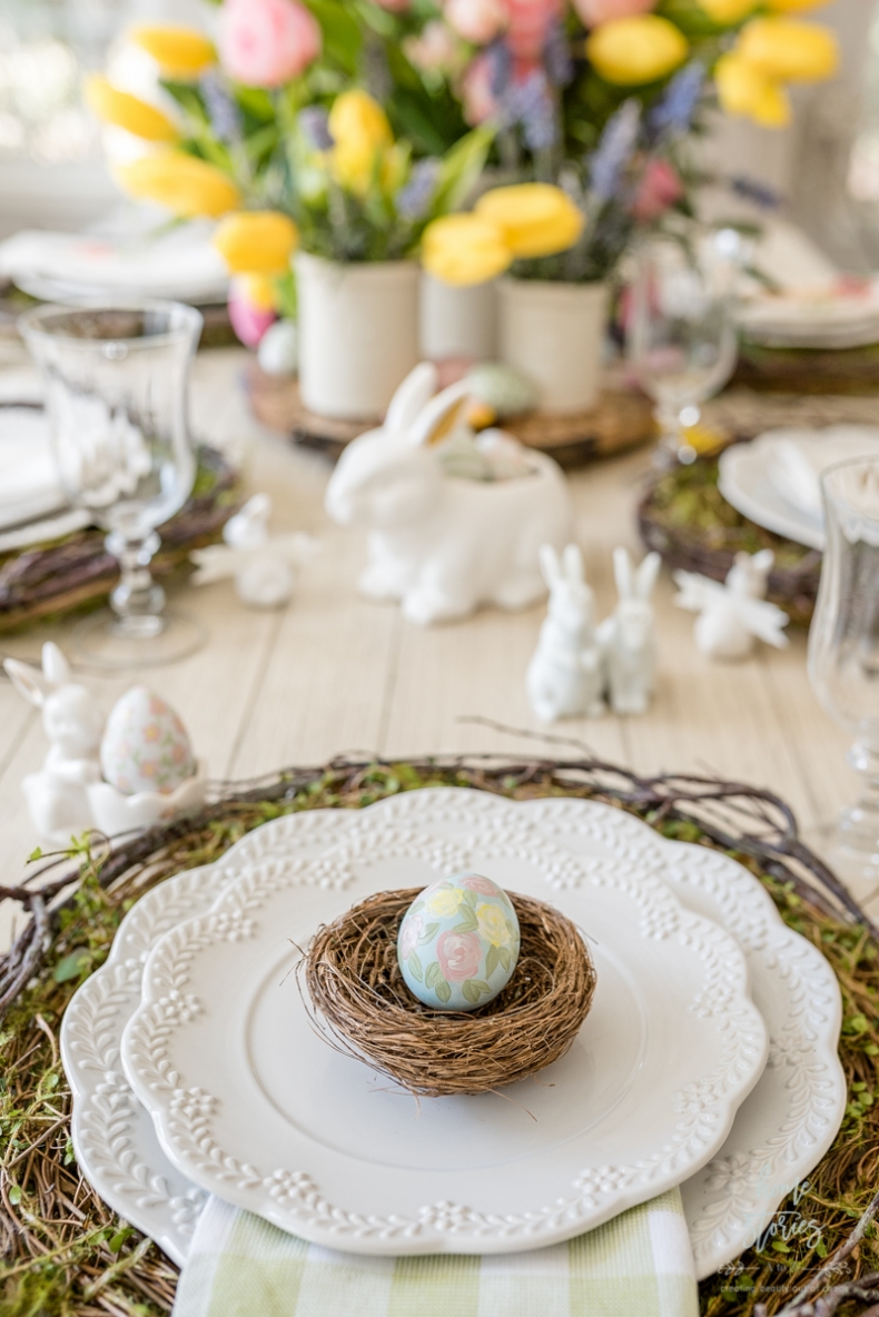 Easter Bunny Spring Table Setting