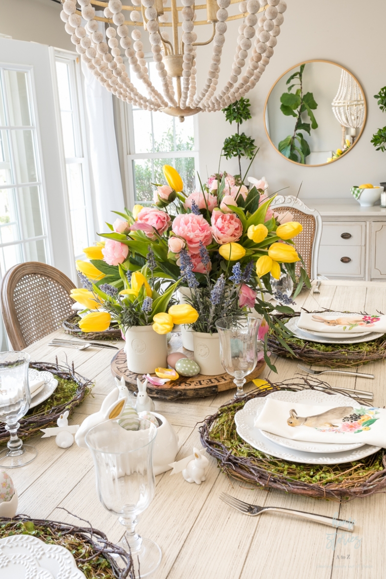 Easter Bunny Spring Table Setting
