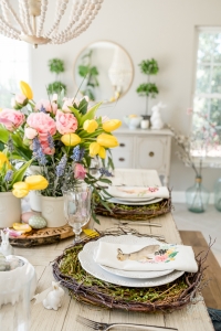 Easter Bunny Spring Table Setting