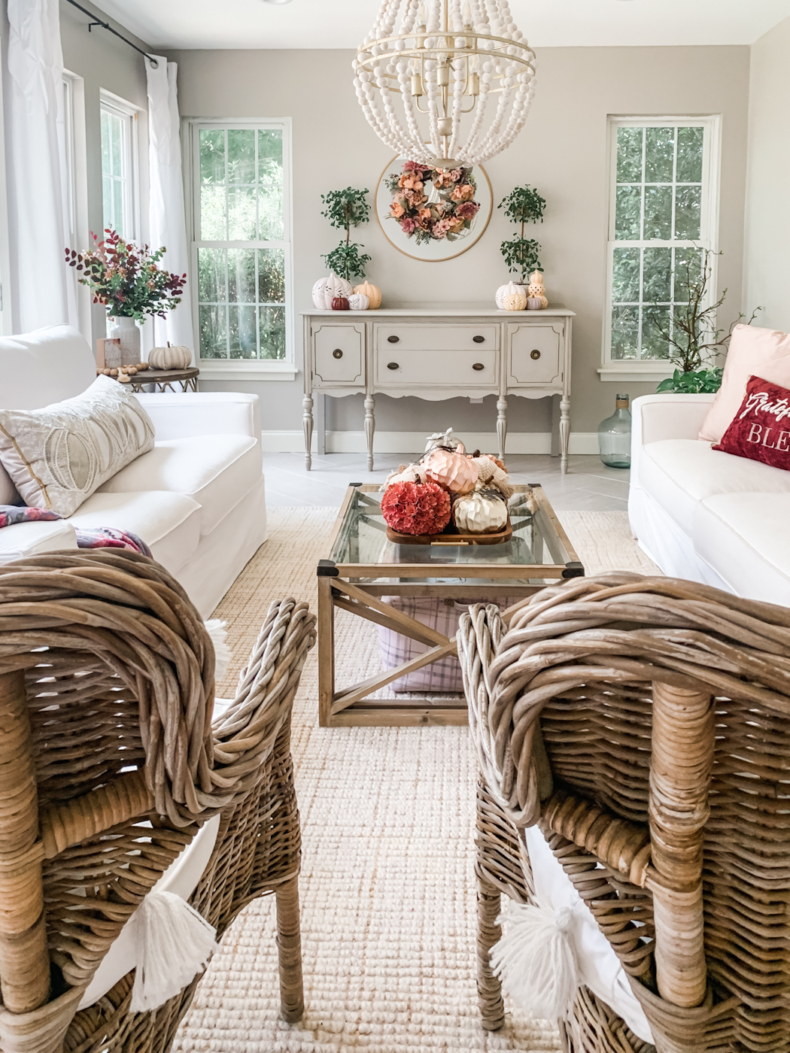 Early Fall Decor Preview in Blush and Burgundy