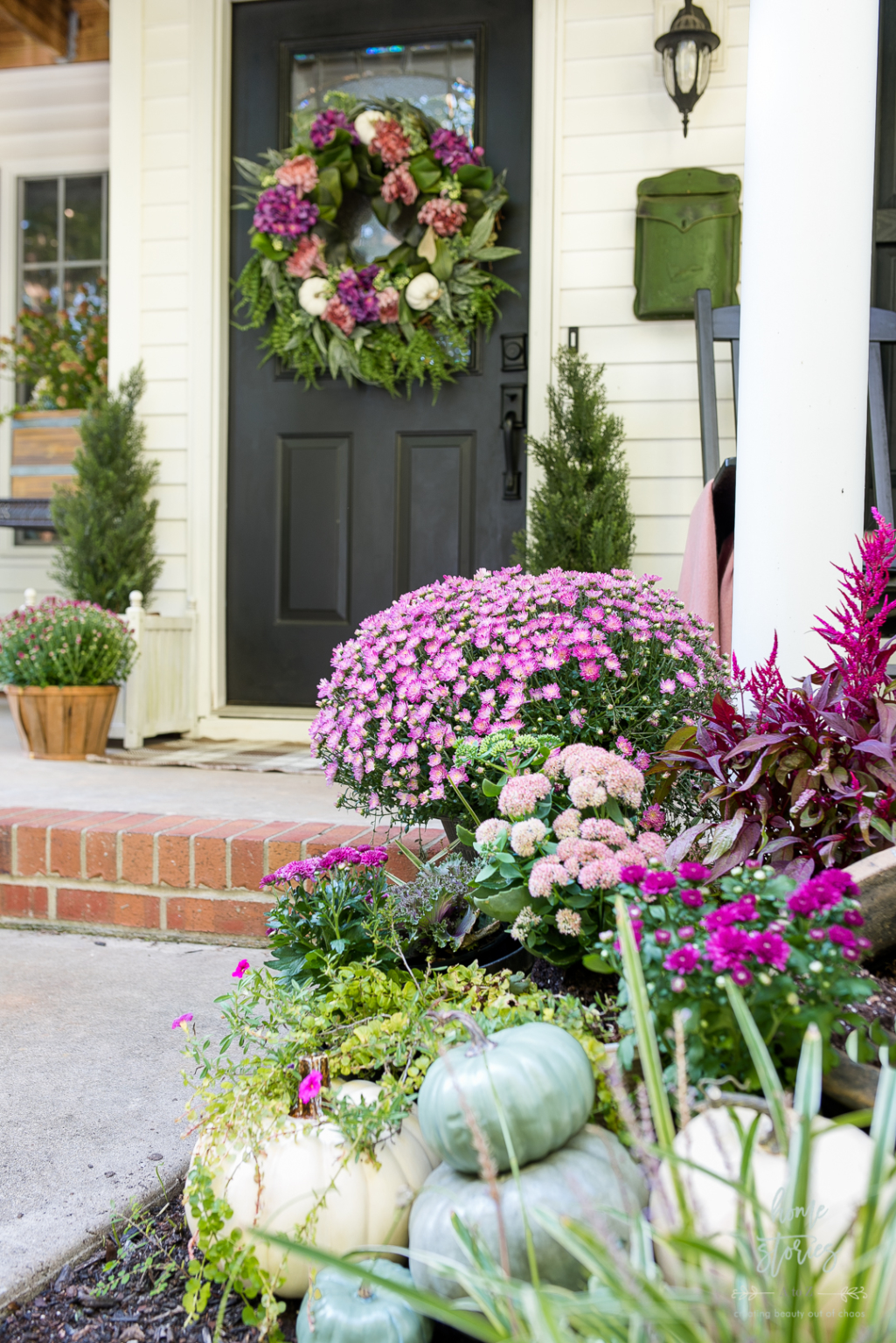 Purple Pink and Fuschia Fall Porch